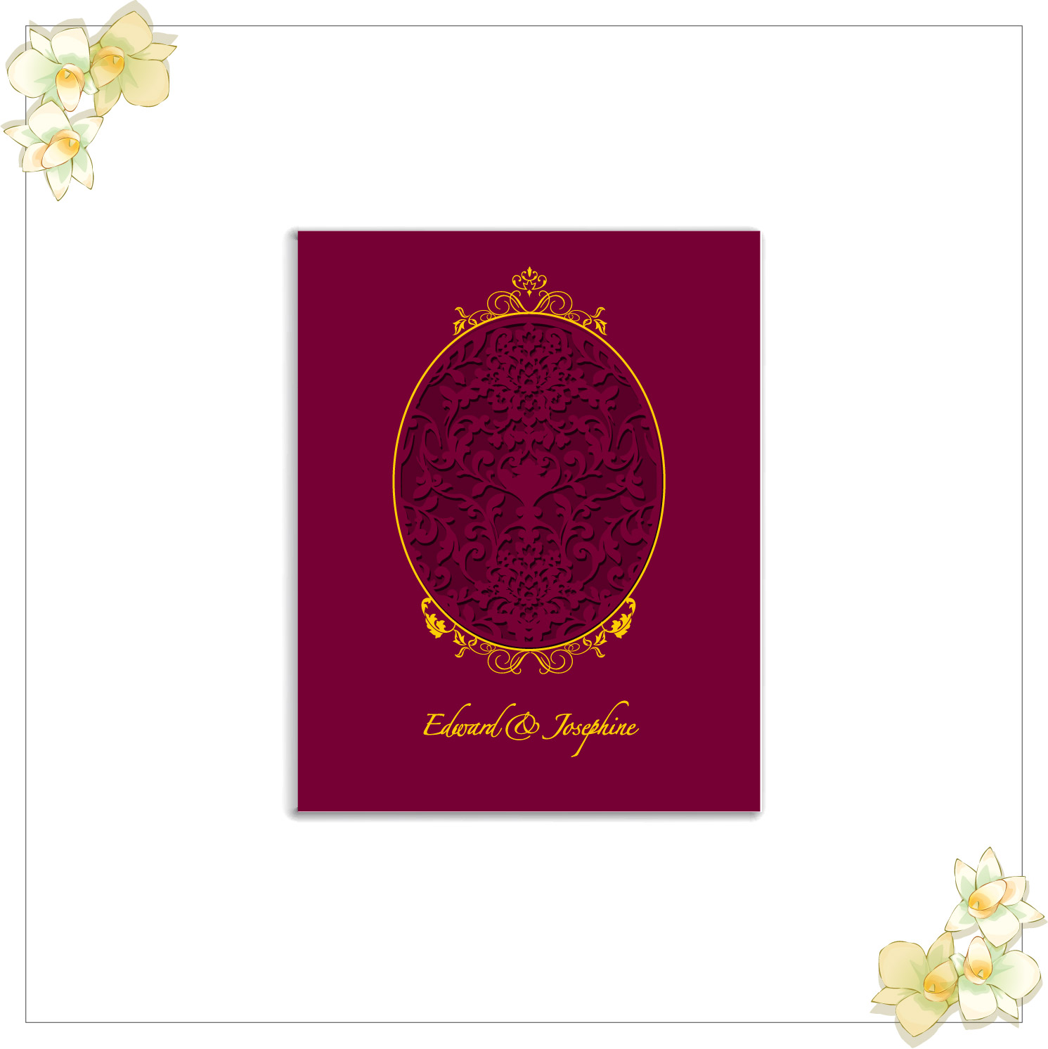 Red Oval Lasercut | YOKI Card | Bridestory