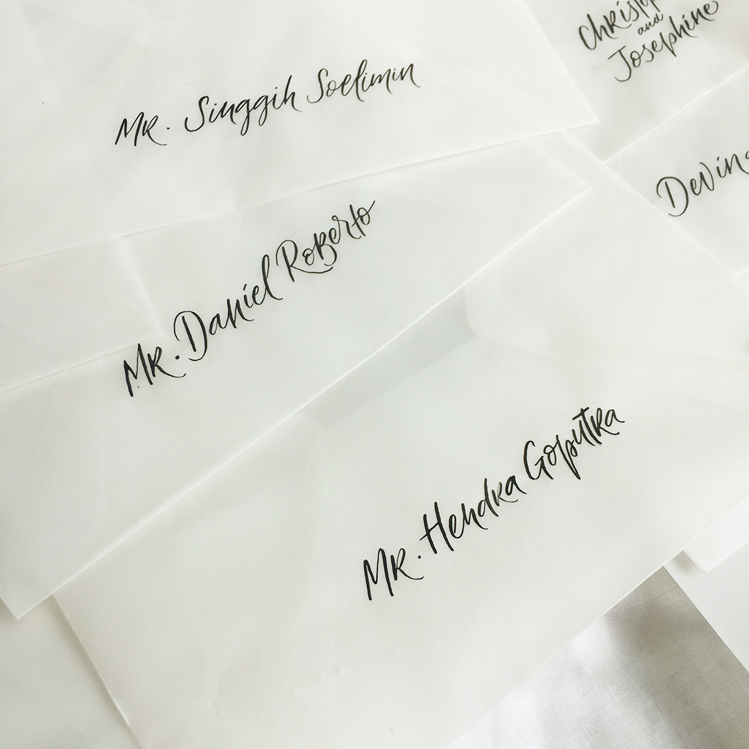 Devin & Devina Guests' Envelope Writing | Calligraphy By Mercia ...