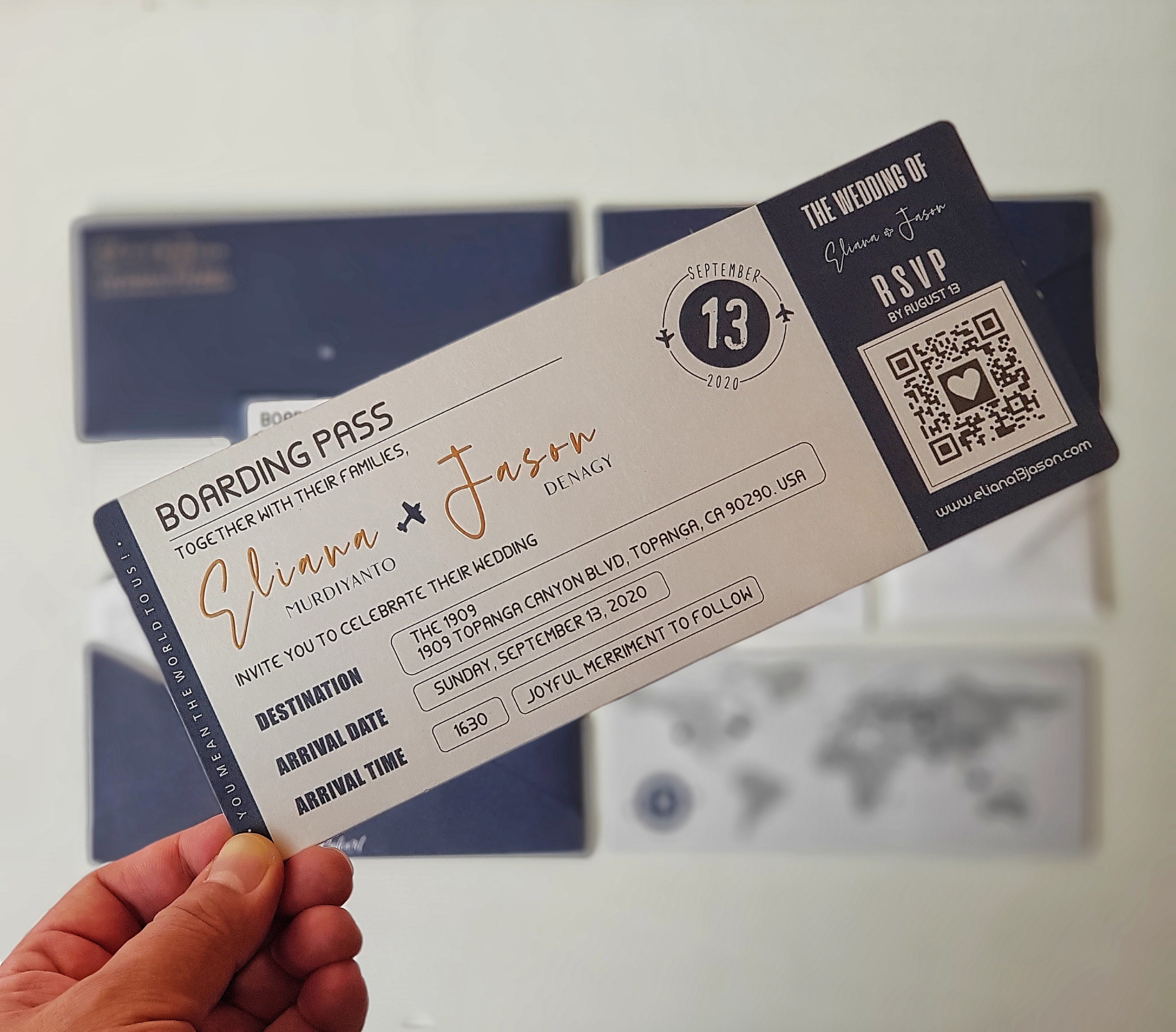 Boarding Pass Invitation E J By Red Card Bridestory