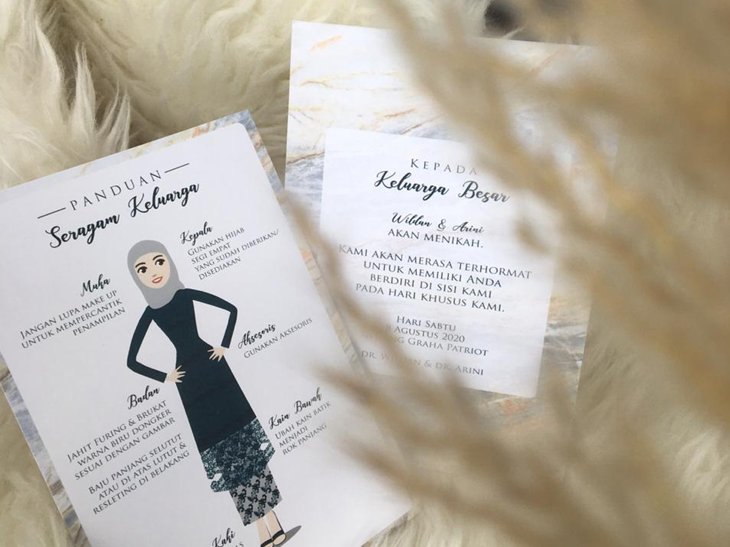 Attire Guide Card 2 sided oleh Creative Design by Sumey | Bridestory Store