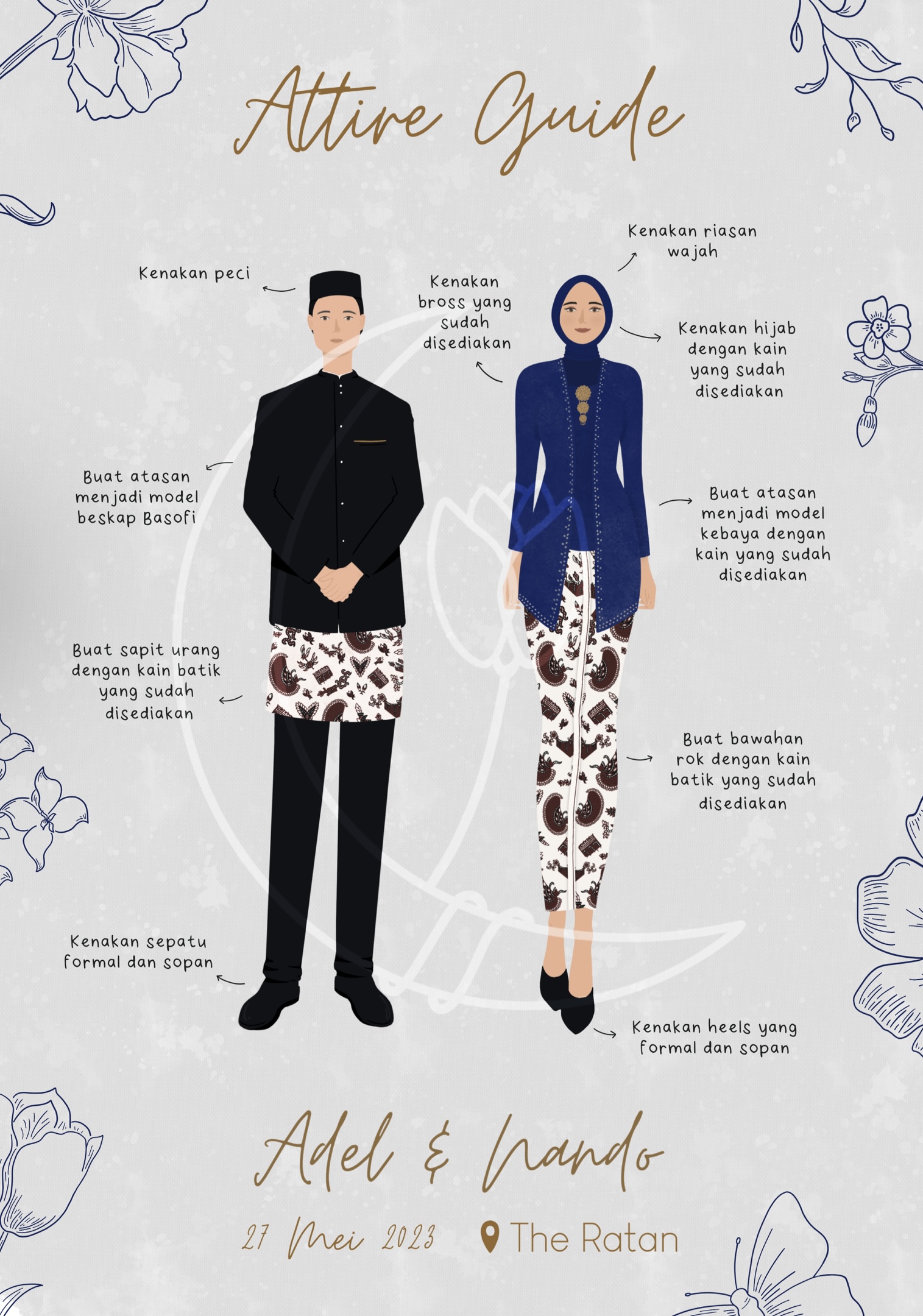 Bridesmaid Attire Guide (Motive Illustration) | atelierli | Bridestory