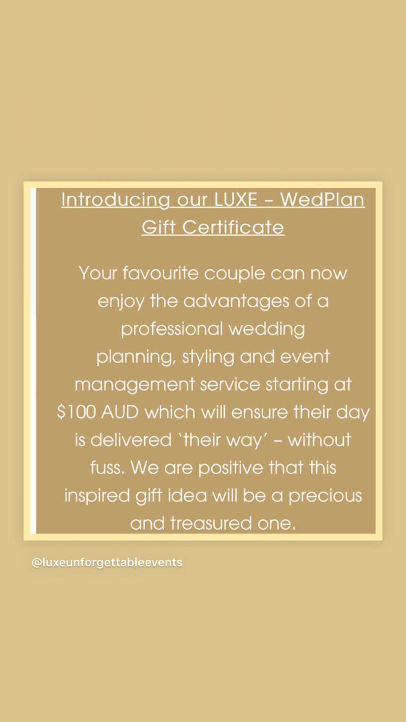 LUXE - WedPlan Gift Certificate | LUXE - Unforgettable Events | Bridestory LUXE - WedPlan Gift Certificate | LUXE - Unforgettable Events | Bridestory