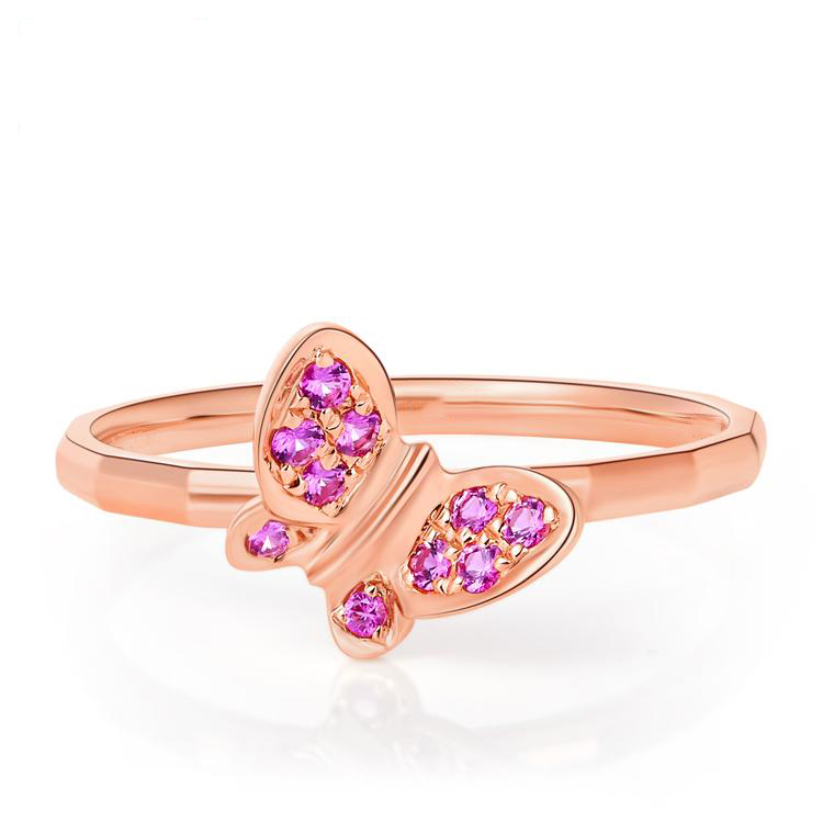 Tiaria Rose Ruby Butterfly Engagement Ring Perhiasan Cincin Tunangan ...