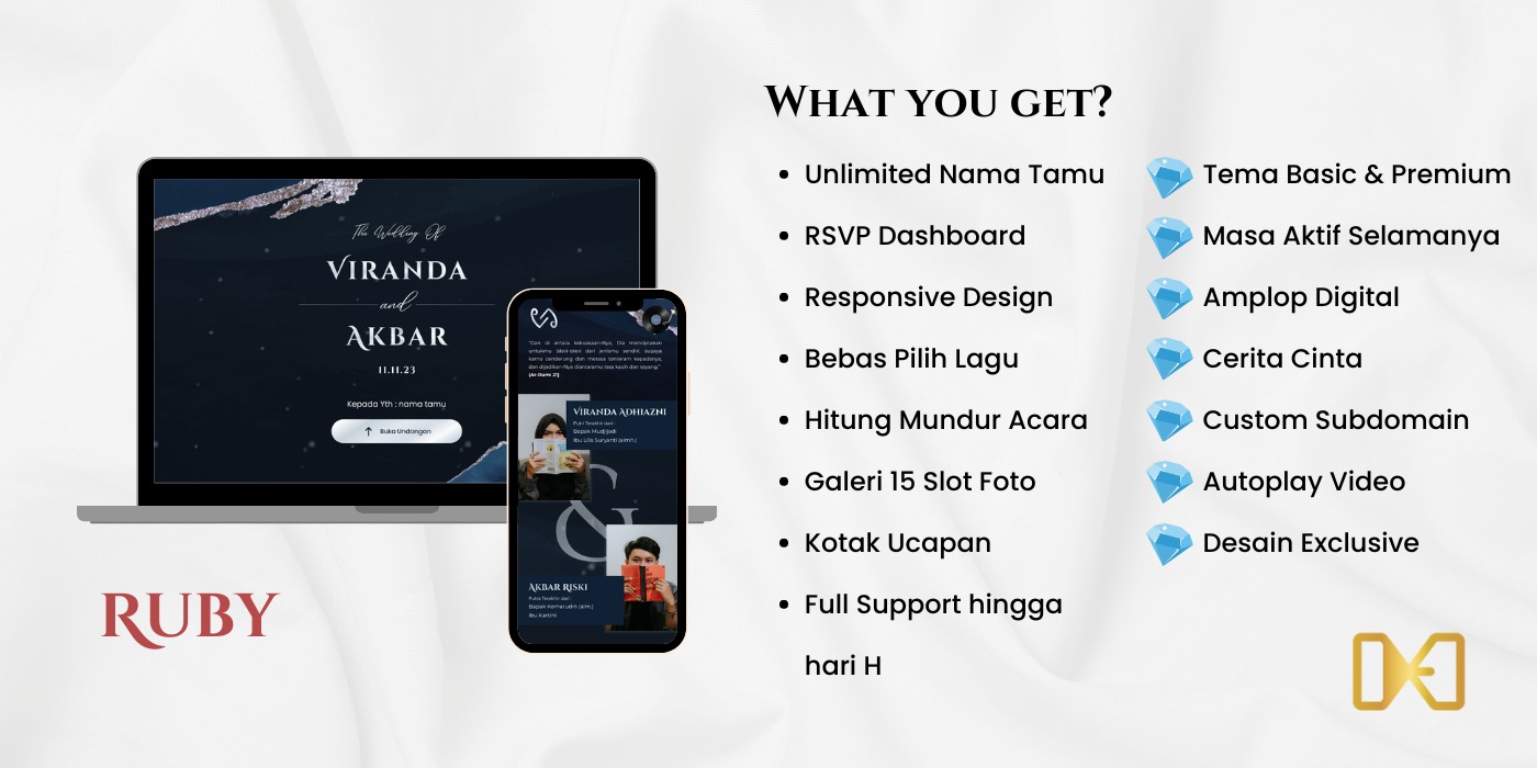 Digital Invitation - Ruby Package oleh Momento Project | Bridestory Store