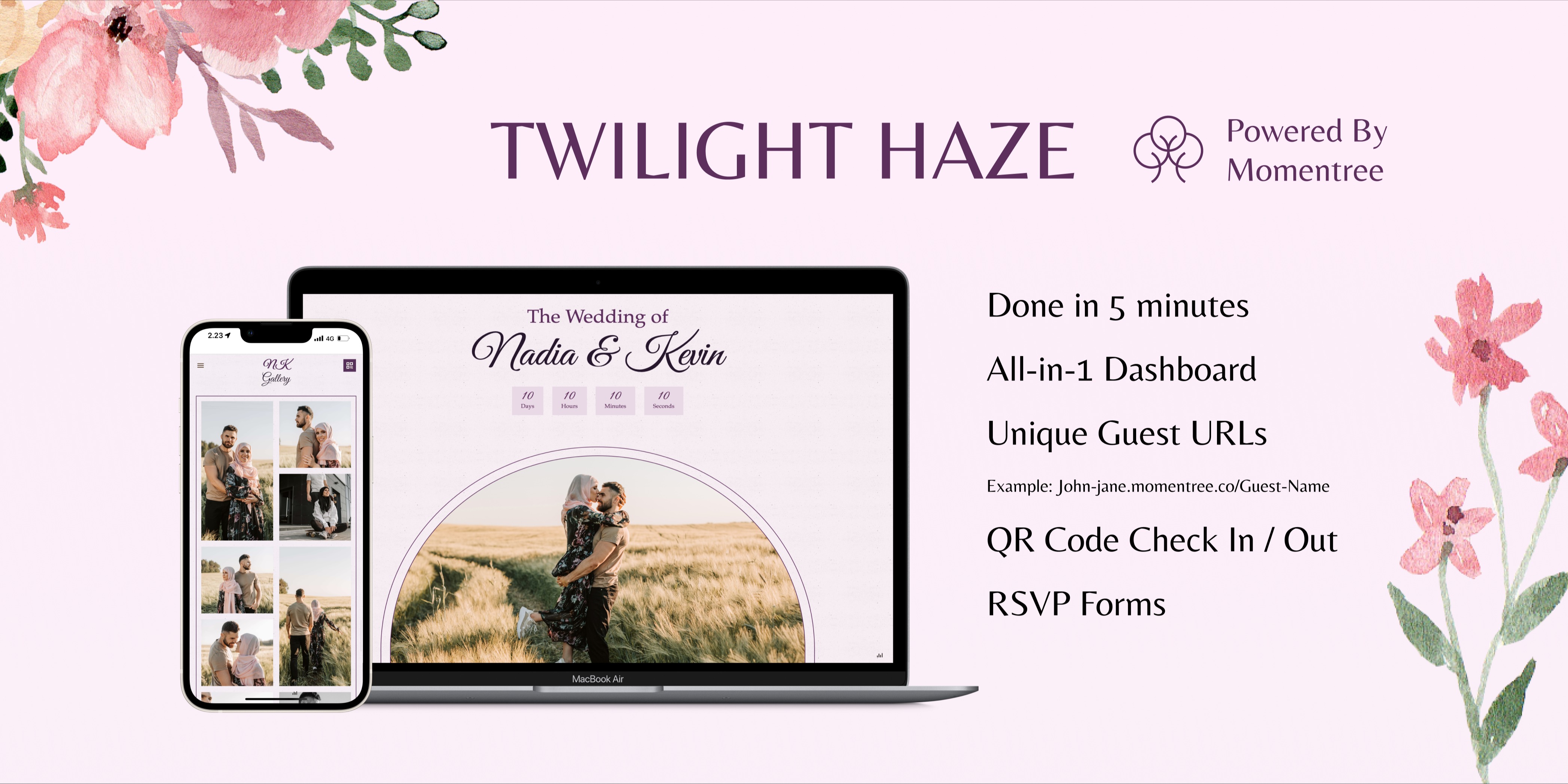 Twilight Haze | Premium Digital Invite | Undangan Digital Premium oleh Momentree | Bridestory Store