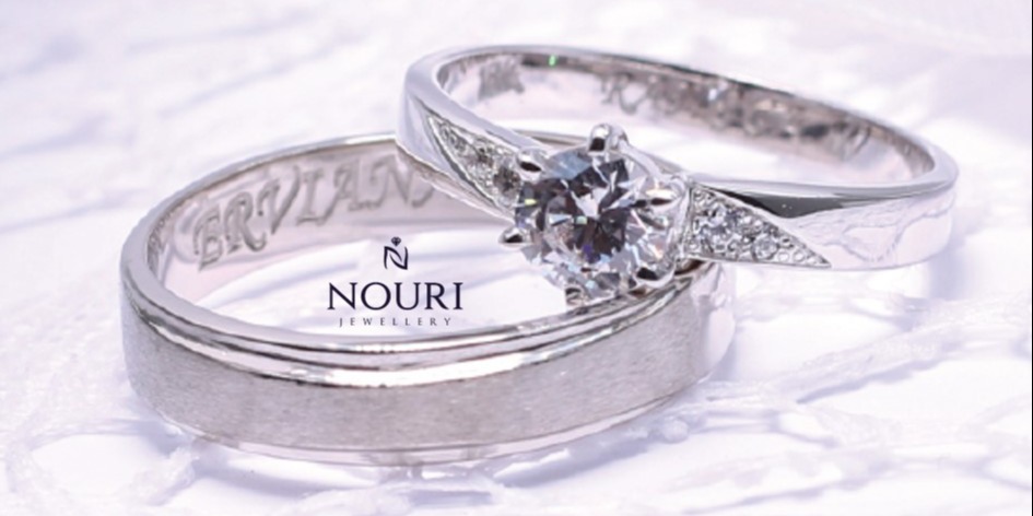 Custom Wedding Ring - Wedding Ring Emas - Wedding Ring Emas Putih oleh ...
