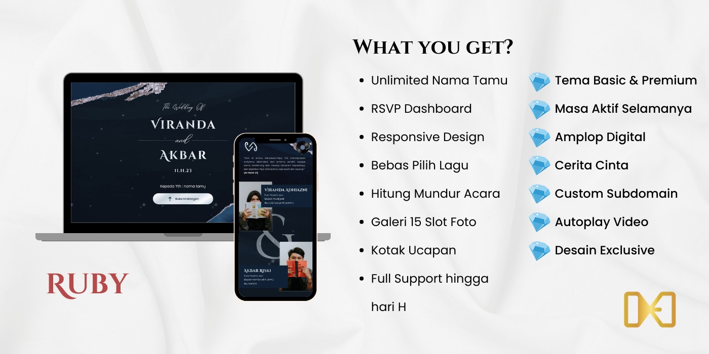 Undangan Digital | Undangan Web | Digital Invitation | RUBY by Momento Project | Bridestory Store