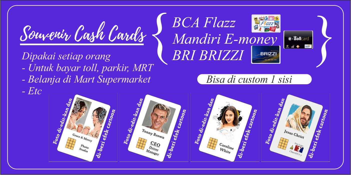 Emoney Flazz BRIZZI bisa custom gambar mempelai 1 sisi buat souvenir ...