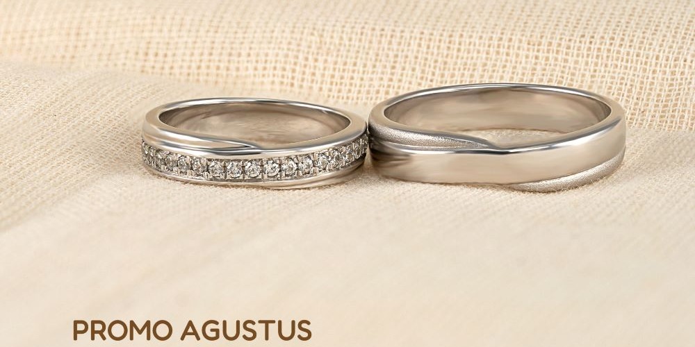 Cincin Kawin Platinum 3% + Gold 6K Model 7 / Wedding Ring Couple oleh ...