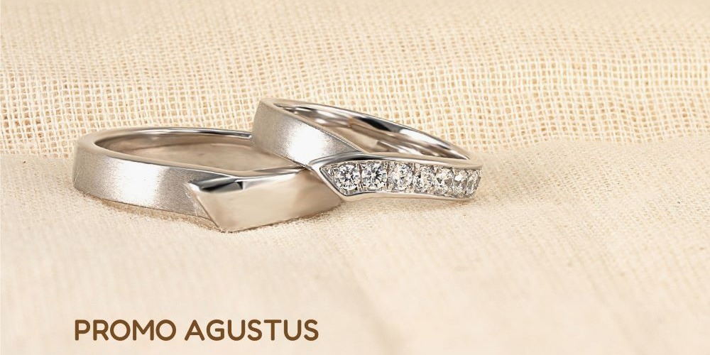 Cincin Kawin Platinum 3% + Gold 6K Model 8 / Wedding Ring Couple oleh ...