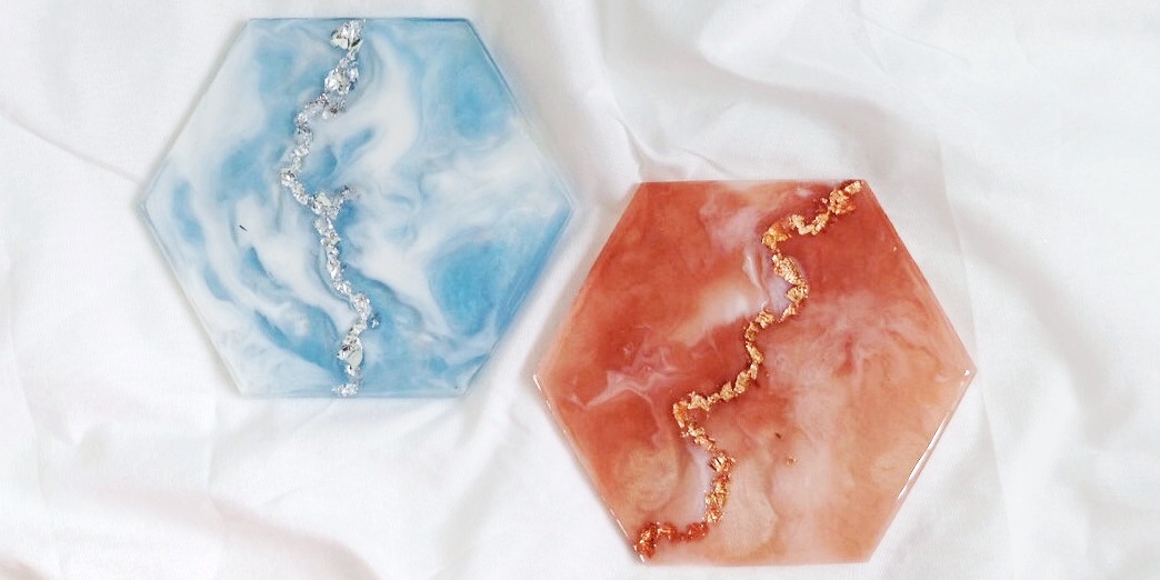Hexagon Coaster oleh Art Curate // Resin Coaster | Bridestory Store