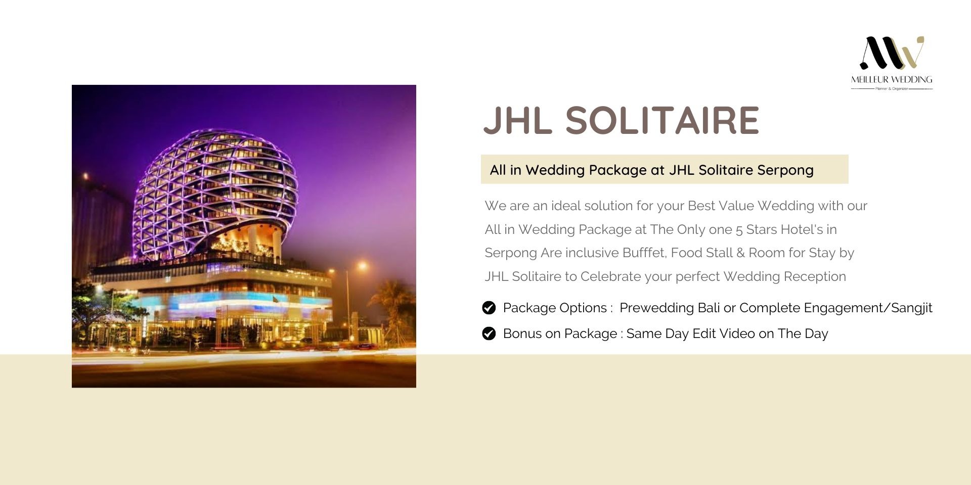 JHL Solitaire All in 100 pax oleh Meilleur | Bridestory Store