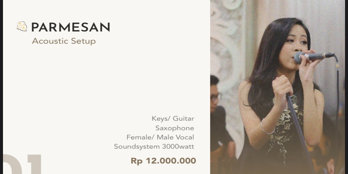 PARMESAN (Acoustic Setup) oleh Cheddar Entertainment | Bridestory Store