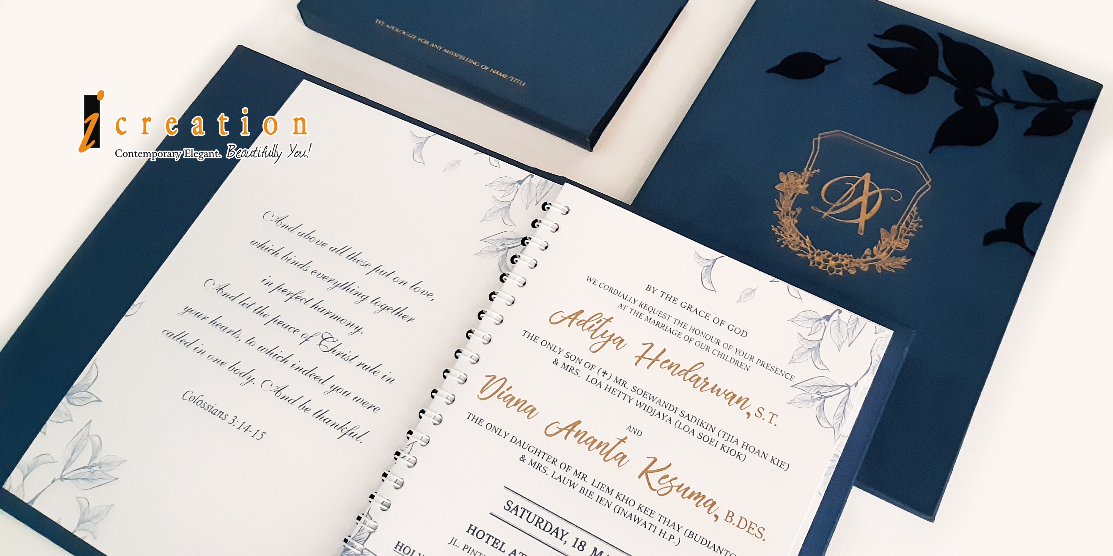 Spiral Agenda Invitation 3 oleh Icreation | Bridestory Store