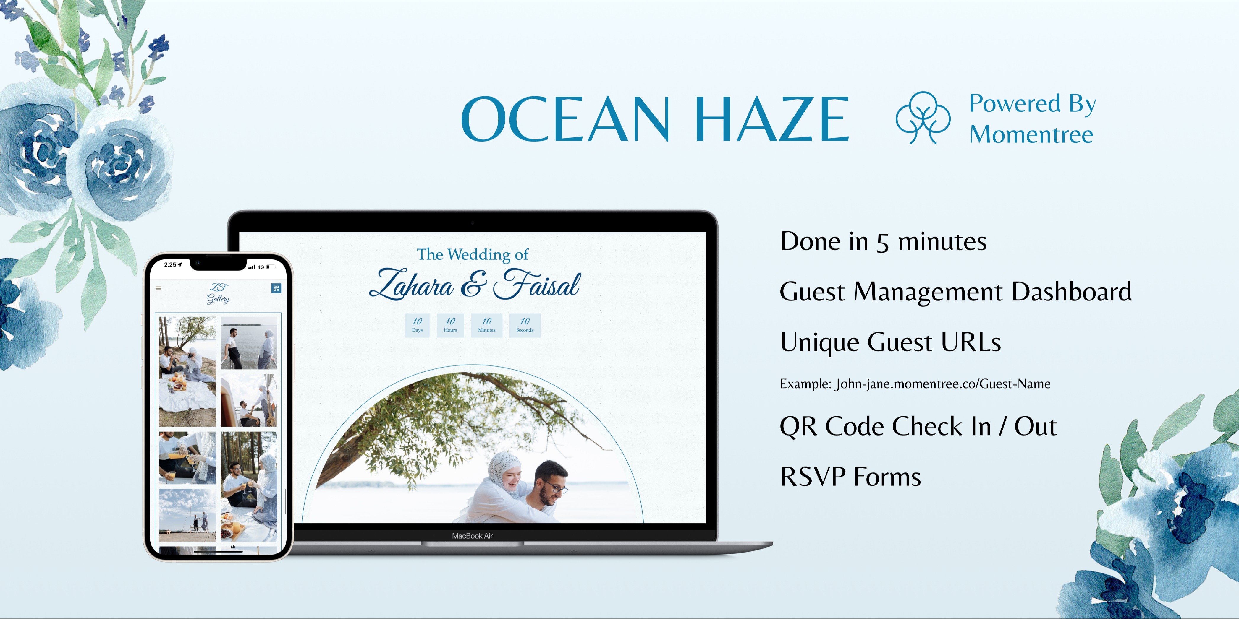 Ocean Haze | Premium Digital Invite | Undangan Digital Premium oleh Momentree | Bridestory Store