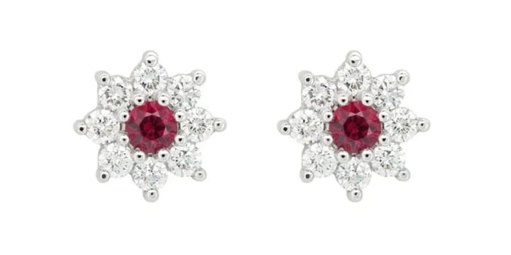 Anting Berlian Red Ruby - ATR 1236 by Kimfook Jewelry | Bridestory Store
