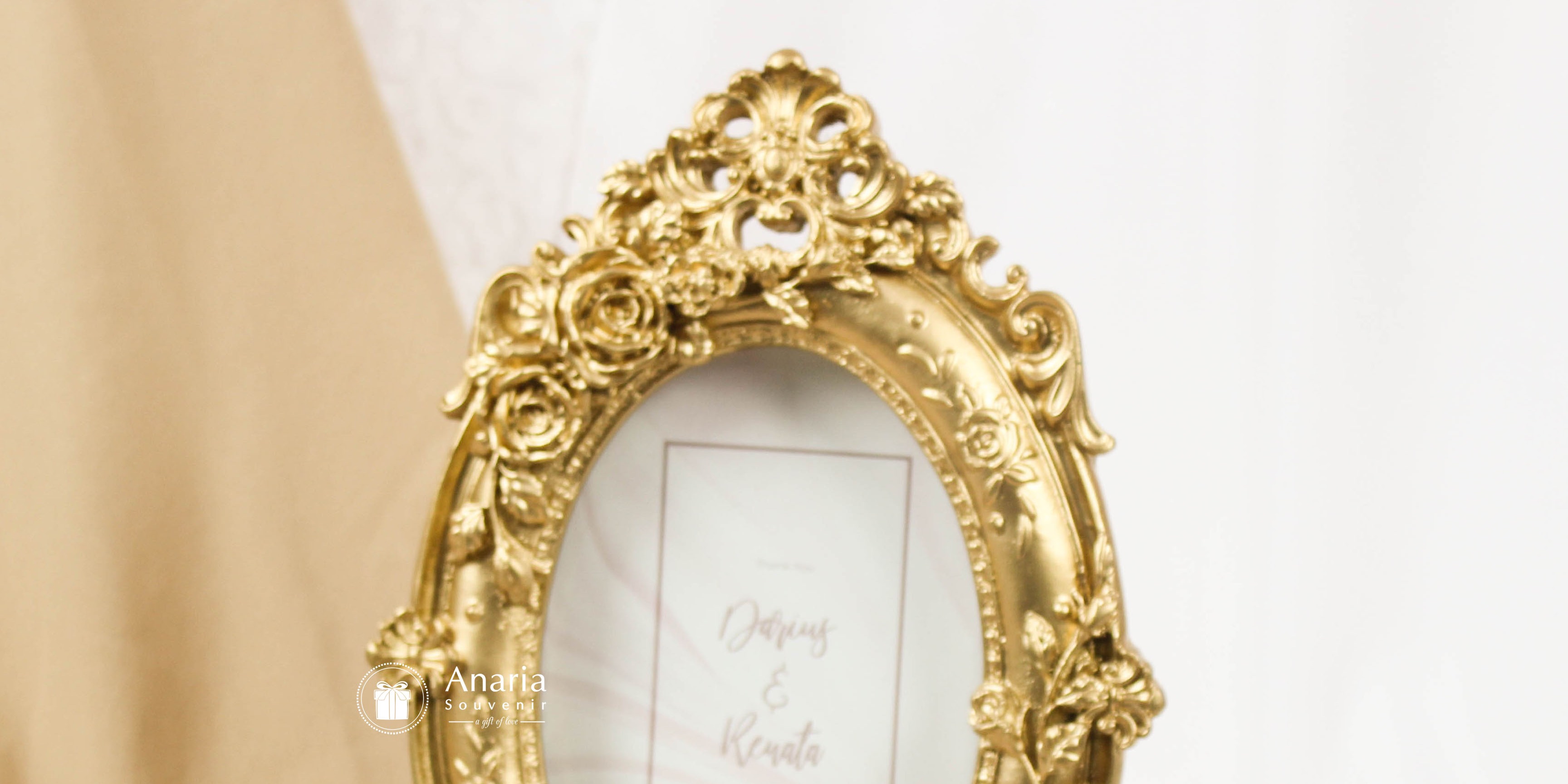 Elegant Rose Oval Frame | Souvenir VIP Pernikahan Photo Frame Wedding ...