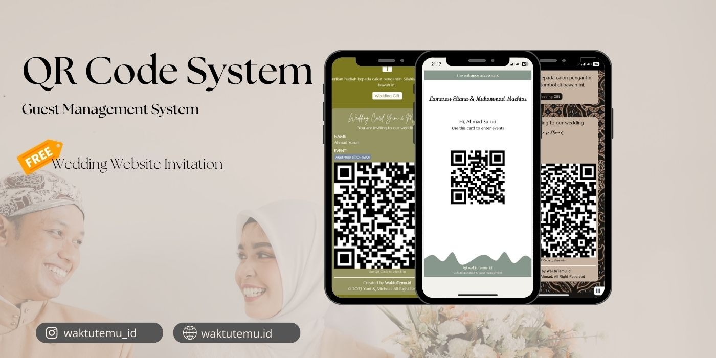 Buku tamu pernikahan dengan QR Code System oleh Waktutemu.id ...