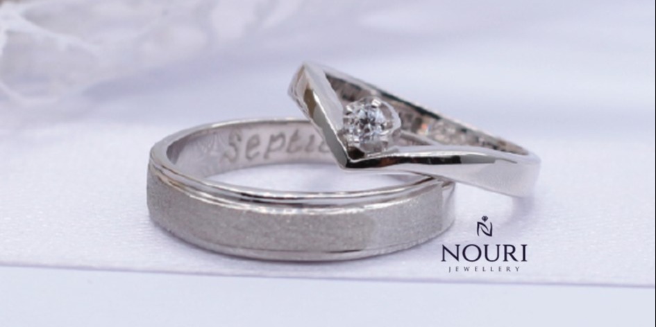 Cincin Mahar Emas Putih - Cincin Nikah Palladium - Cincin Kawin Custom ...