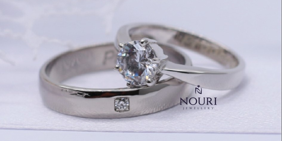 Cincin Tunangan Emas Putih - Cincin Mahar Emas Putih - Cincin Emas oleh ...