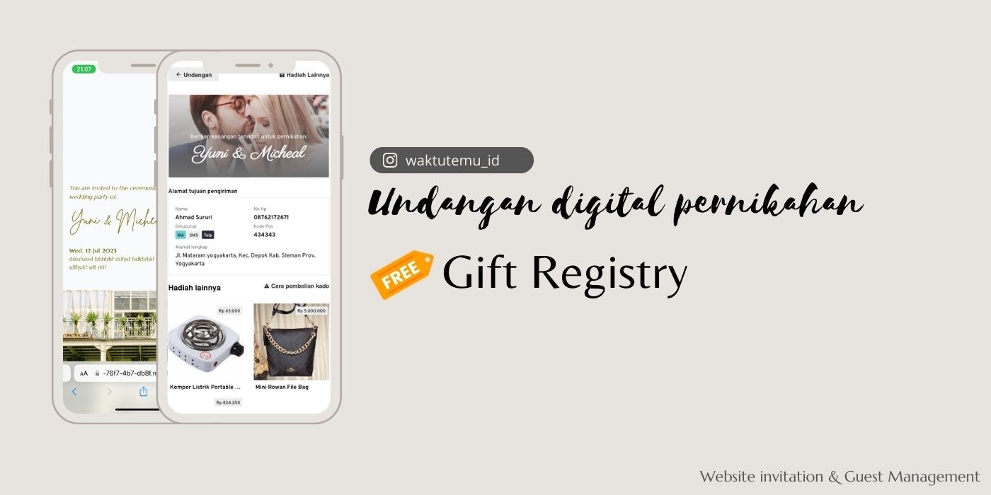 Undangan Online Pernikahan Gratis Halaman Gift List by Waktutemu.id ...