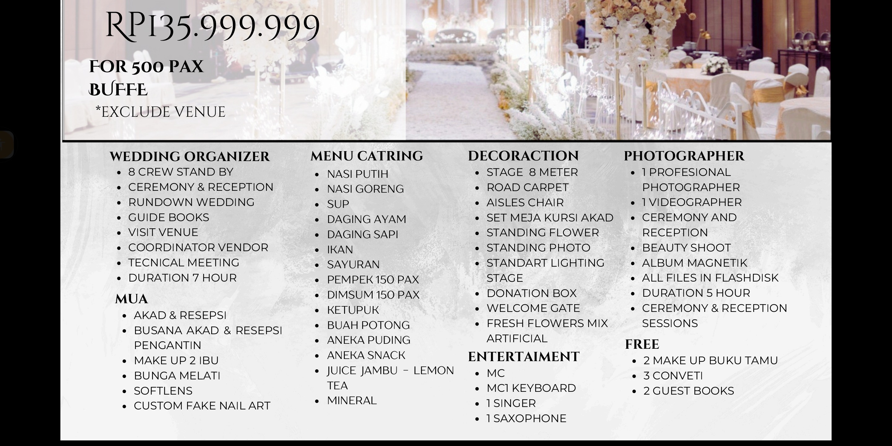 Platinum Package - Wedding Planning oleh Professional production ...