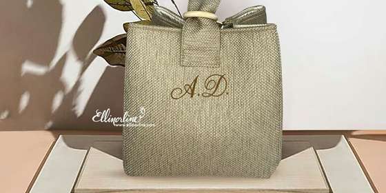 Jute Bag with Wooden Ring (Goni Halus) by Ellinorline Gift | Bridestory ...