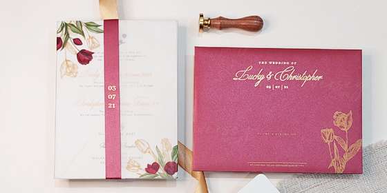 Undangan Pernikahan, Wedding Invitation Card, Floral Maroon by versey ...