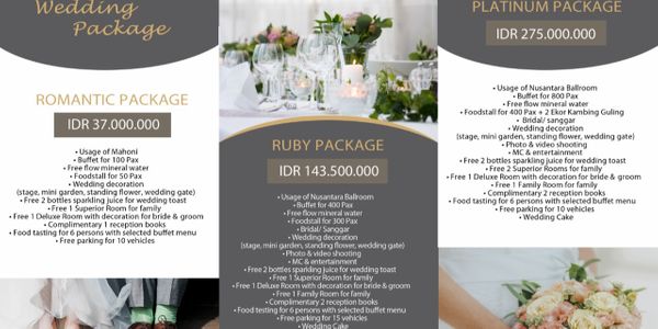 Best Wedding Package Hotel Ballroom 2021 | Bridestory Store
